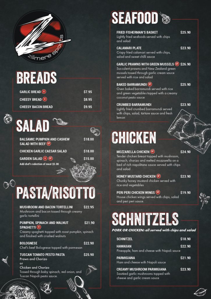 Bistro New Menu - Zillmere Sports Club